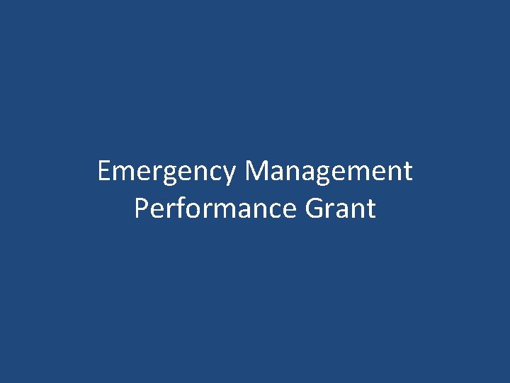 Emergency Management Performance Grant EMPG Program Narrative Overview