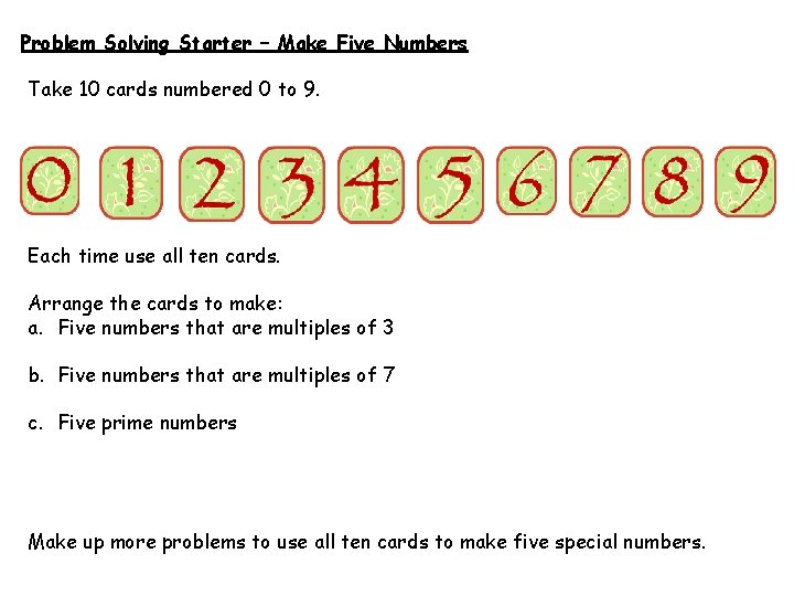 Problem Solving Starter Presents Gurmit paid 21 for