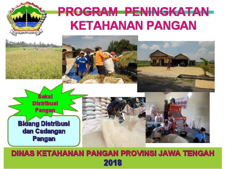 PROGRAM PENINGKATAN KETAHANAN PANGAN Seksi Distribusi Pangan Bidang