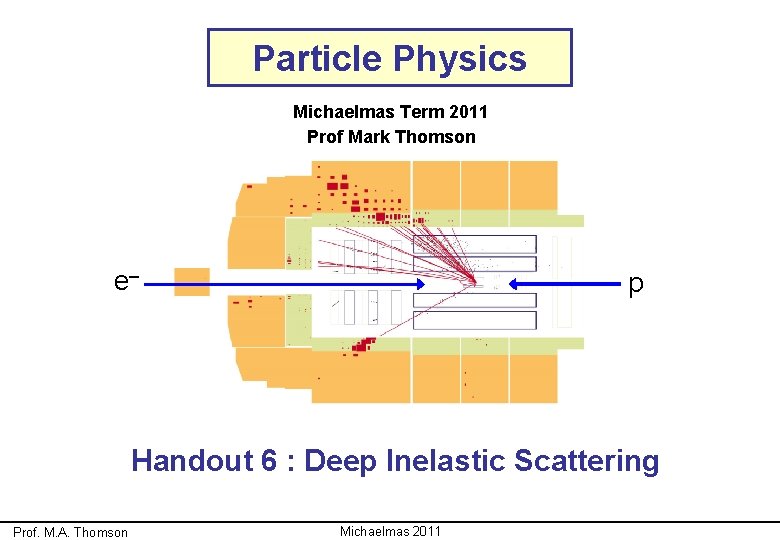 Particle Physics Michaelmas Term 2011 Prof Mark Thomson