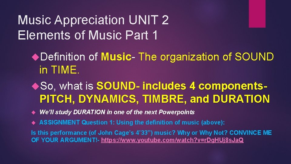 Music Appreciation MR B THIRD TRIMESTER ONLINE 2020