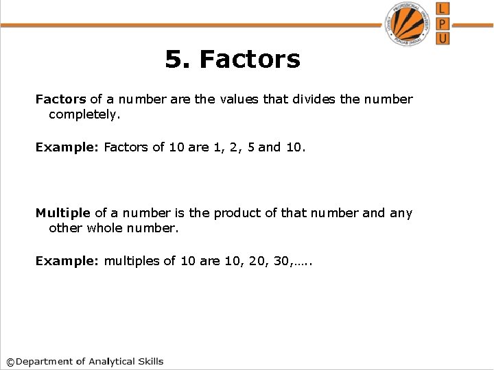 Number Systems Content TYPES OF NUMBERS i How