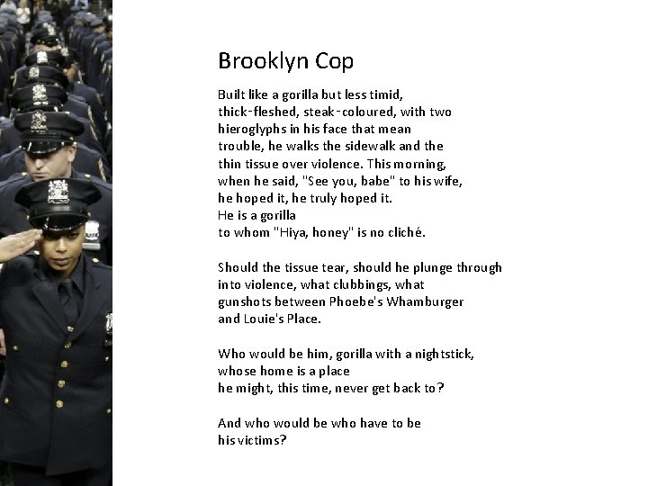 Higher Still English Norman Mac Caig Brooklyn Cop