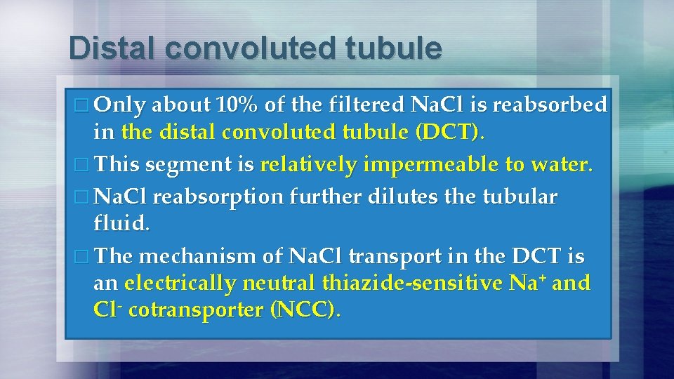 Domina Petric MD RENAL TUBULE TRANSPORT MECHANISMS Segment