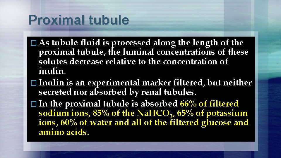 Domina Petric MD RENAL TUBULE TRANSPORT MECHANISMS Segment