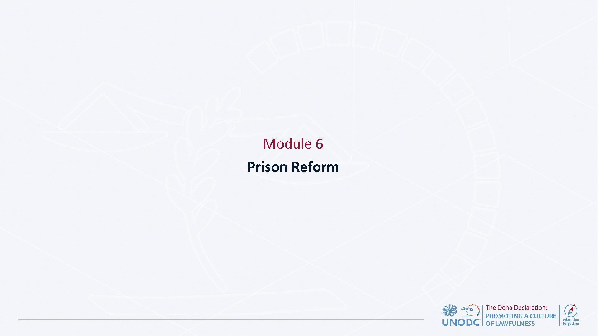 Module 6 Prison Reform Module aims and structure