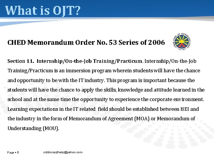 IT Industry Exposure 2 OJT BSCS OntheJob Training