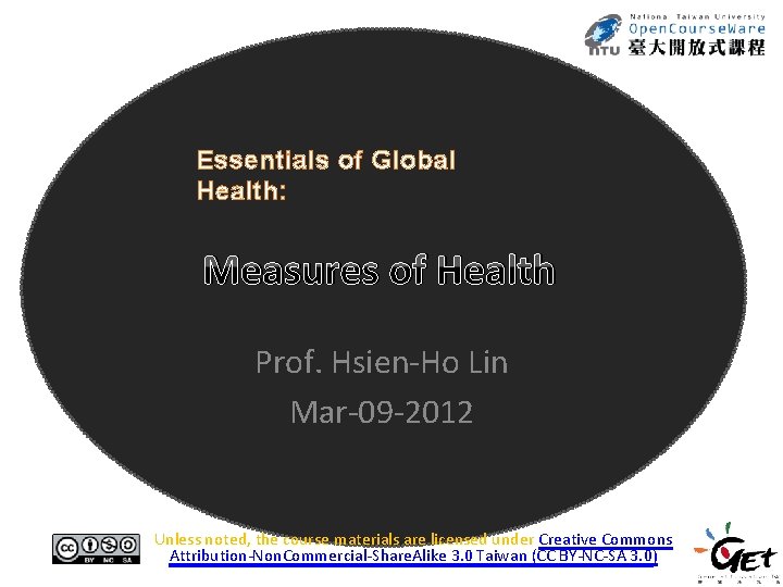 Essentials of Global Health Measures of Health Prof