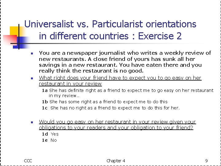 Cross Cultural Communication Chapter 4 Relationship Rules CCC