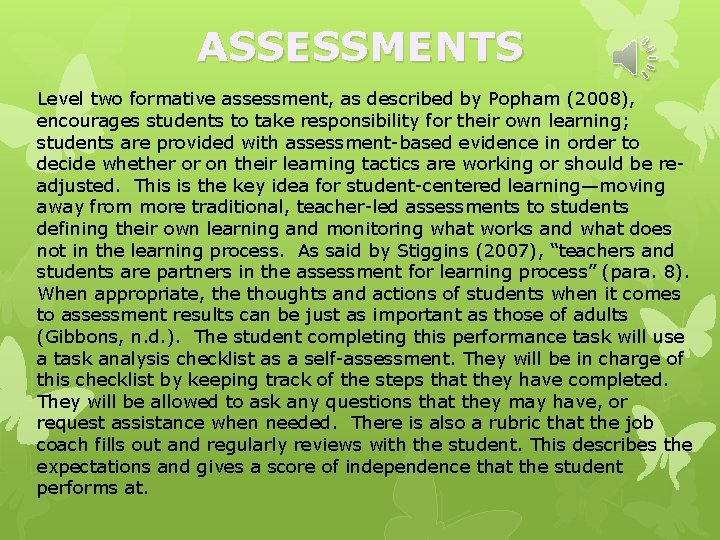 Performance Assessment Development Filling Out a Inventory Spreadsheet
