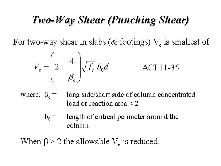 Chp 12 Footings Lecture Goals Footing Classification Footing