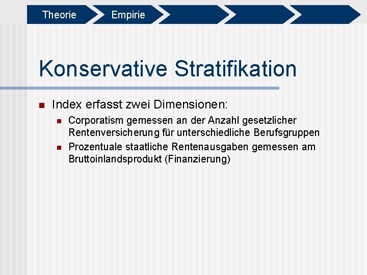 Theorie und Vergleich der Wohlfahrtsregime Sind die Drei
