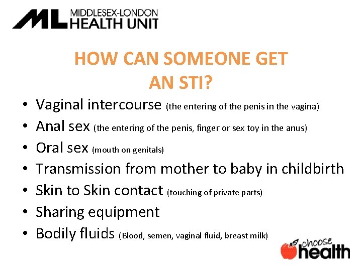 Adapted from Puberty Understanding Sexually Transmitted Infections ...