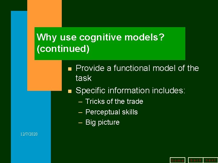 Cognitive Modeling for HCI David Crow david crowacm