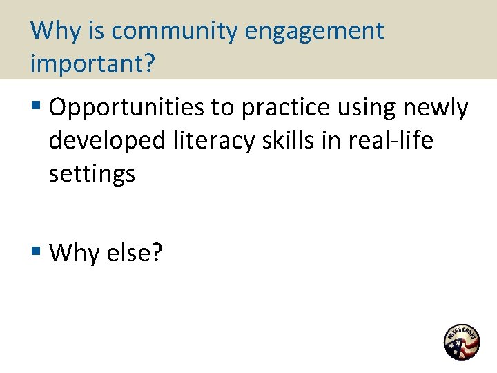 Community Engagement in Literacy Childhood Literacy Training Package
