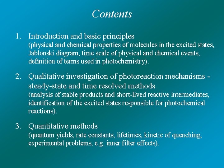 Molecular Photochemistry how to study mechanisms of photochemical