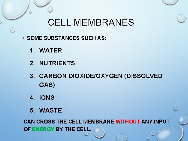 CELLS NOTES PT 1 MEMBRANES REGULATE THE TRAFFIC