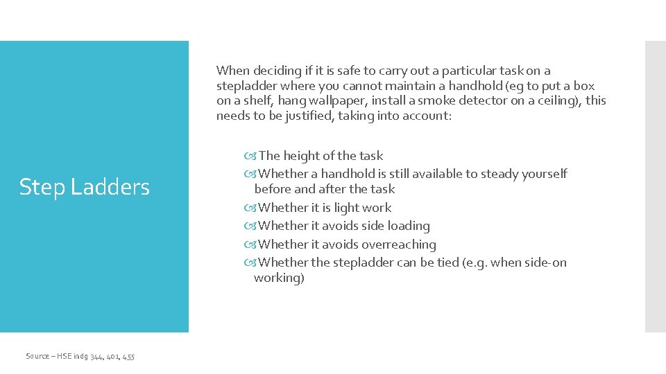 Working at Height from Ladders Steps A Toolbox