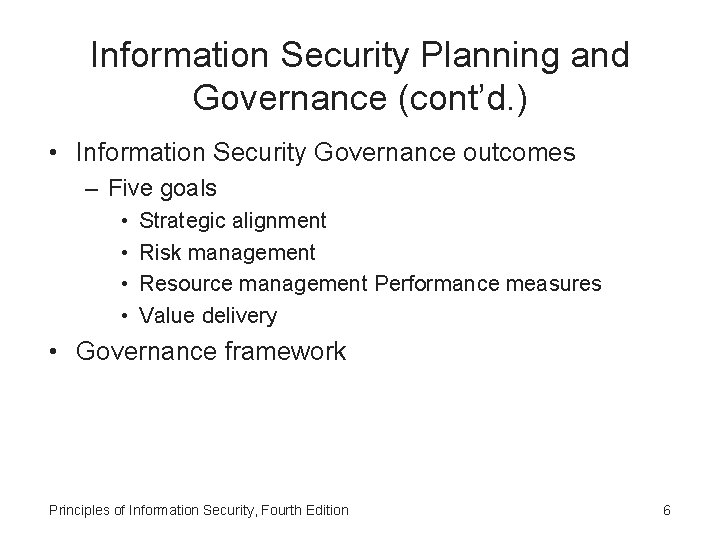 Principles of Information Security Fourth Edition Chapter 5