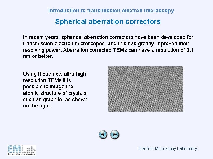 Introduction to transmission electron microscopy Tutor Peter Harris