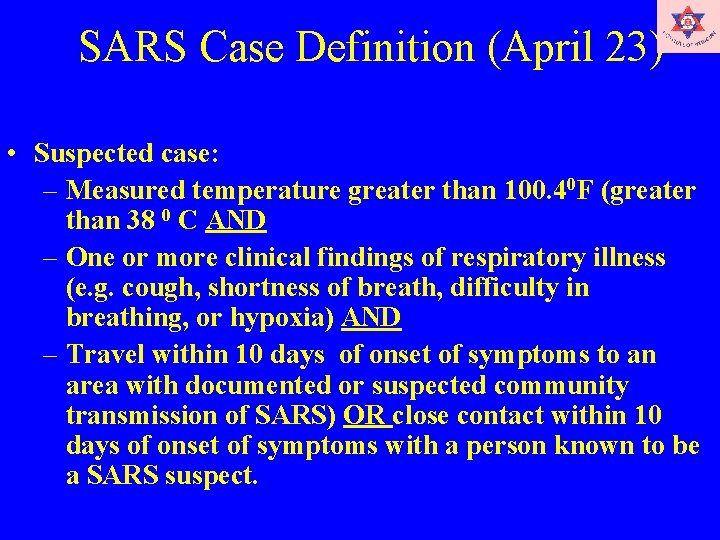 Severe Acute Respiratory Syndrome SARS Prof Pushpa Raj