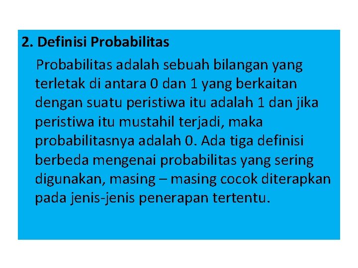 Konsep Dasar Probabilitas 1 Eksperimen Probabilitas Ruang Sampel