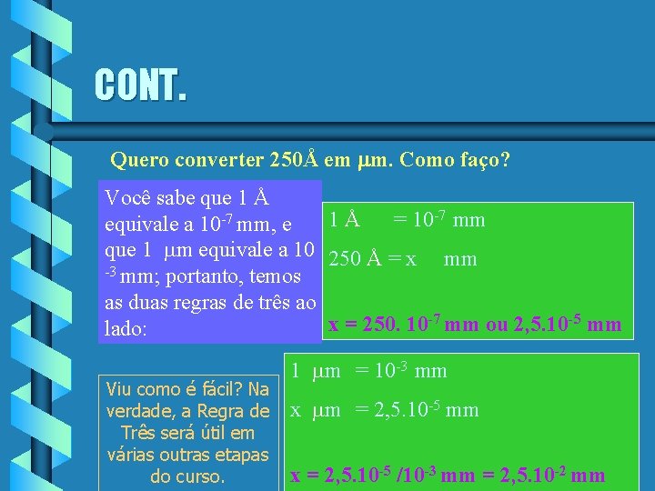 CONVERSO DE UNIDADES DE MEDIDA EM MB Micrmetro