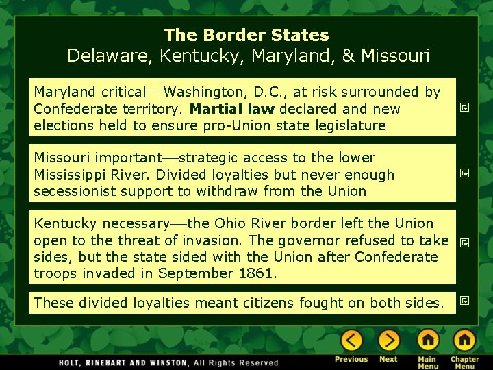 Chapter 11 The Civil War Section Notes Video