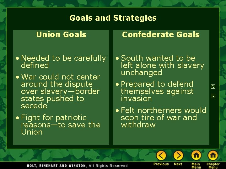 Chapter 11 The Civil War Section Notes Video