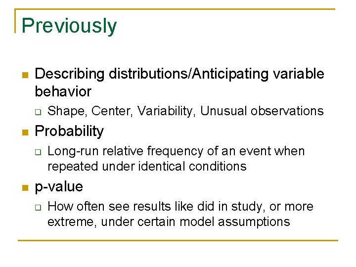 Stat 301 Statistics 1 Day 5 Binomial test