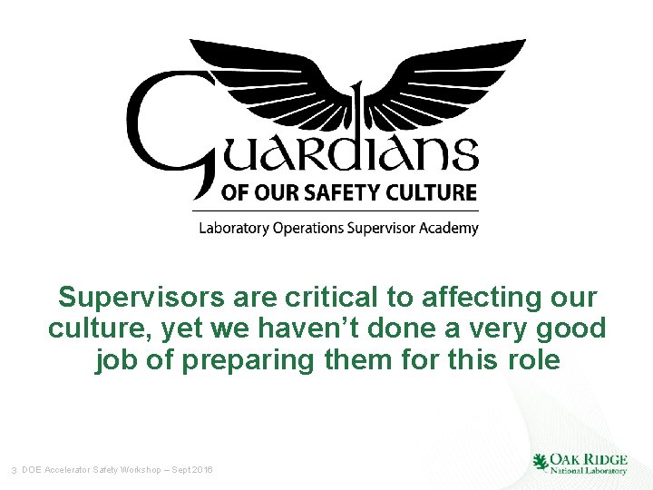 Best Practice Laboratory Operations Supervisor Academy LOSA 2016