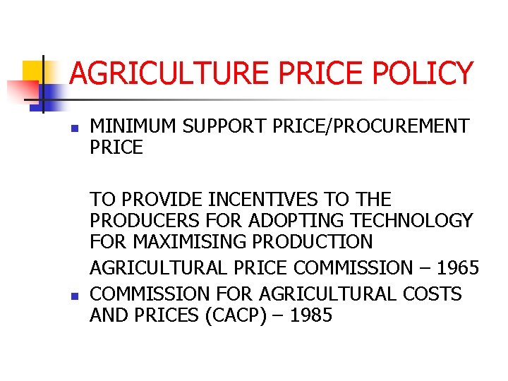 RISK IN AGRIBUSINESS n AGRICULTURAL RISKS A PRODUCTION