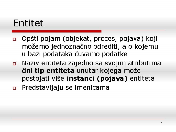 ER dijagrami Baze podataka 1 Uvod u ER