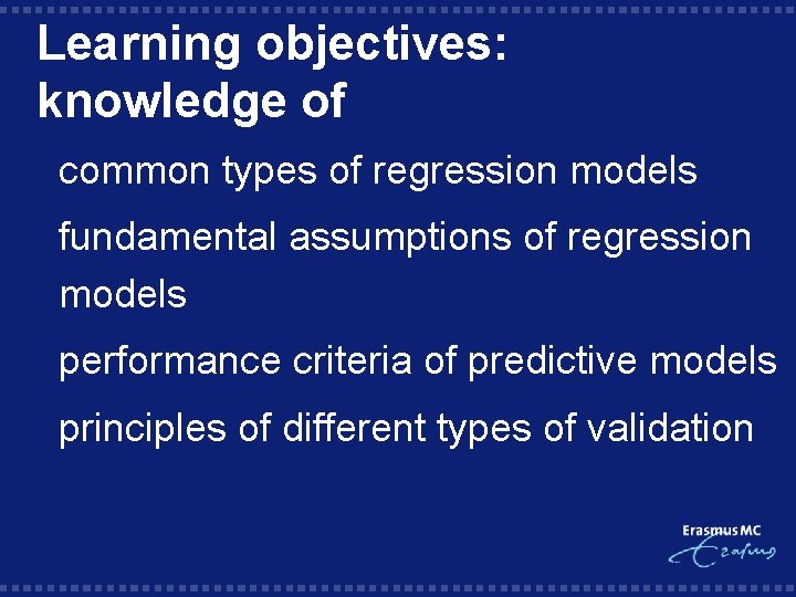 Validation of predictive regression models Ewout W Steyerberg