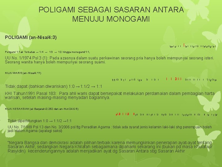 SEJARAH POLIGAMI dan ISLAM Dr Nur Rofiah Bil