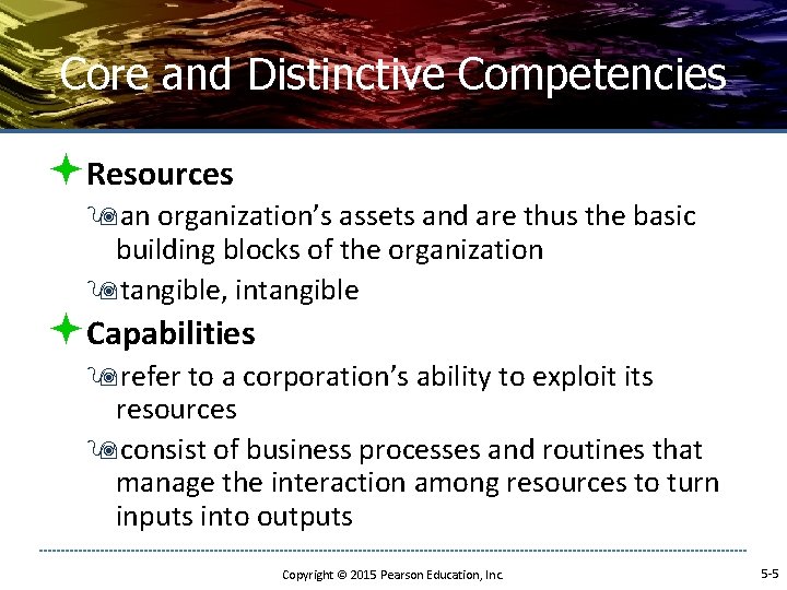 Internal Scanning Organizational Analysis Chapter 5 Learning Objectives