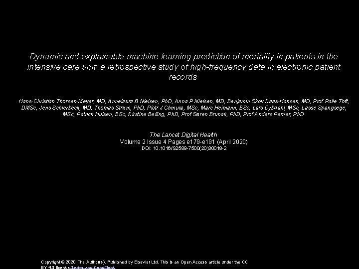Dynamic And Explainable Machine Learning Prediction Of Mortality