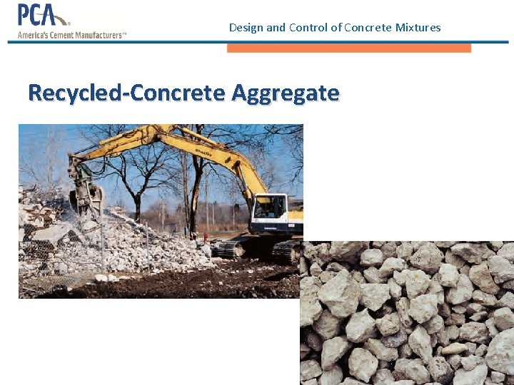Design and Control of Concrete Mixtures Aggregates for