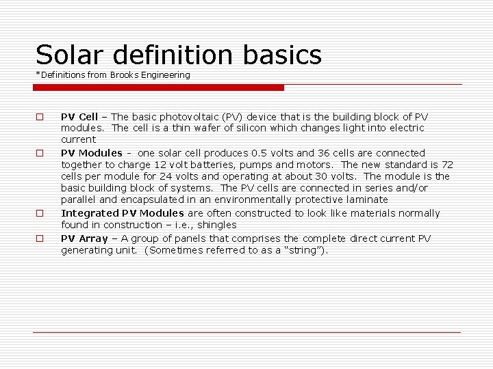 ResidentialCommercial Solar PV installations Basic information and ...