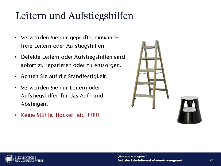 Unterweisung Sicher am Arbeitsplatz Arbeitssicherheit und Ergonomie an