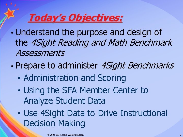 An Introduction to the 4 Sight Benchmarks PDE