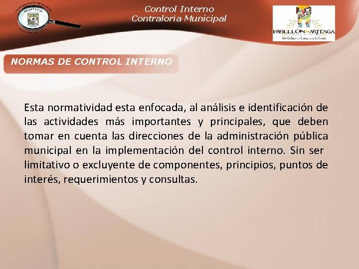 NORMAS GENERALES DE CONTROL INTERNO MUNICIPAL Agosto 2017