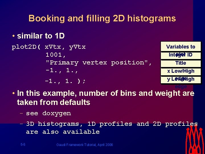 5 Histograms And Ntuples Gaudi Framework Tutorial April