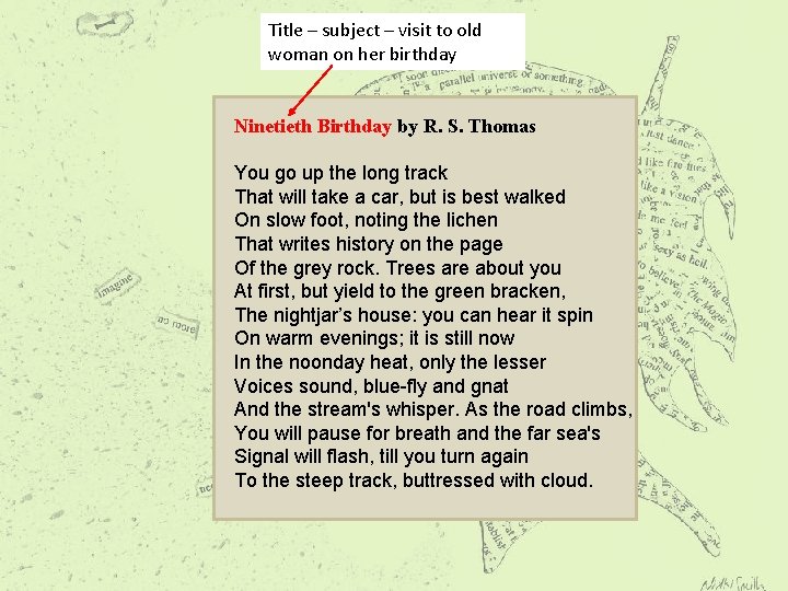 Unseen Poetry Writing about and comparing poems youve