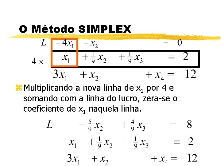 Programao Linear mtodo simplex Exemplo z Uma empresa
