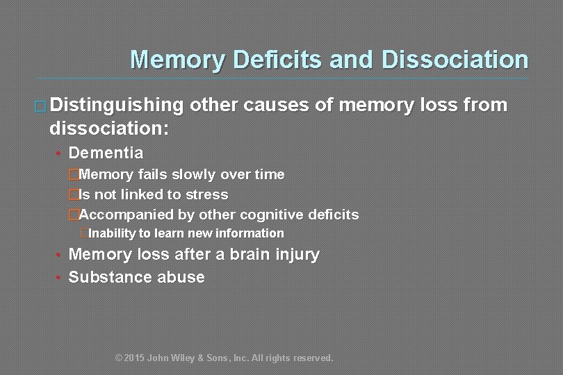 Power Point Lecture Notes Presentation Chapter 8 Dissociative