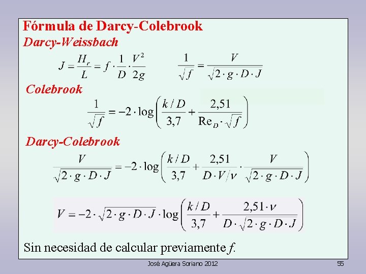 RESISTENCIA DE SUPERFICIE EN CONDUCCIONES PRDIDAS DE CARGA