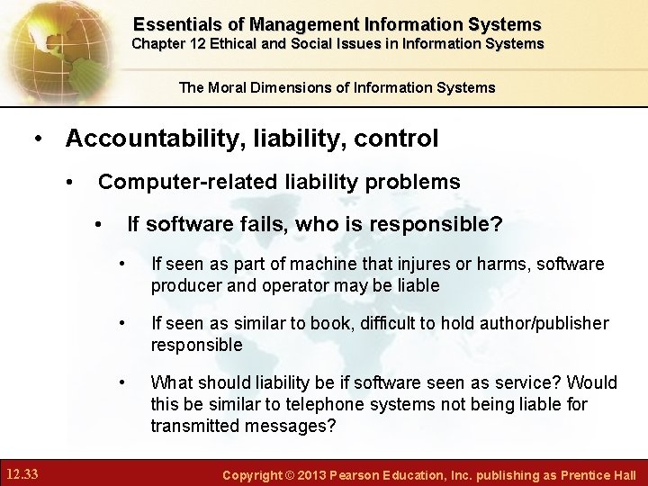 Chapter 12 Ethical and Social Issues in Information