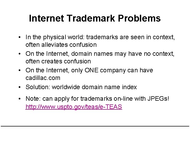 Lecture 8 Trademarks and Consumer Protection Outline Trademarks