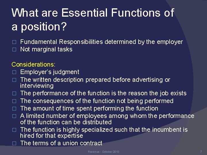 Overview of the Americans with Disabilities Act ADA